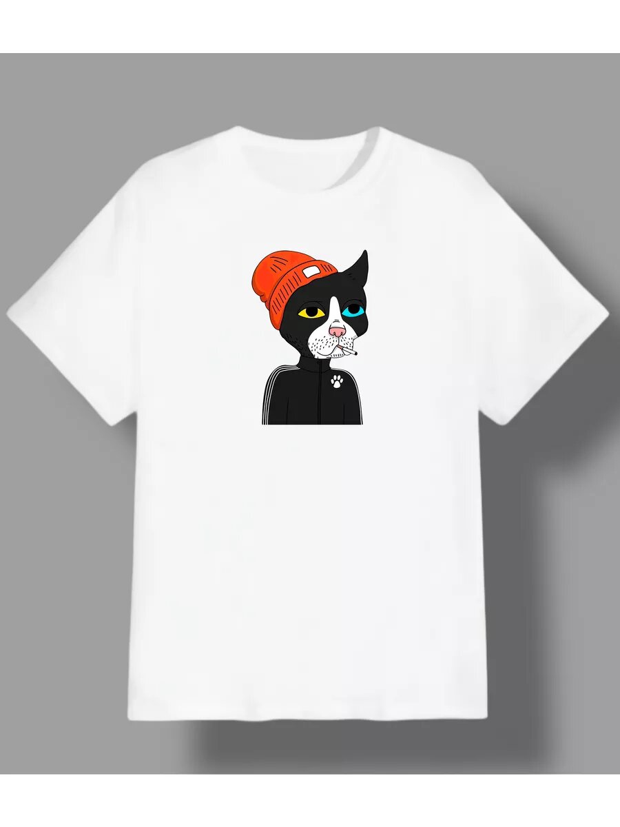 Футболка кот в адидасе