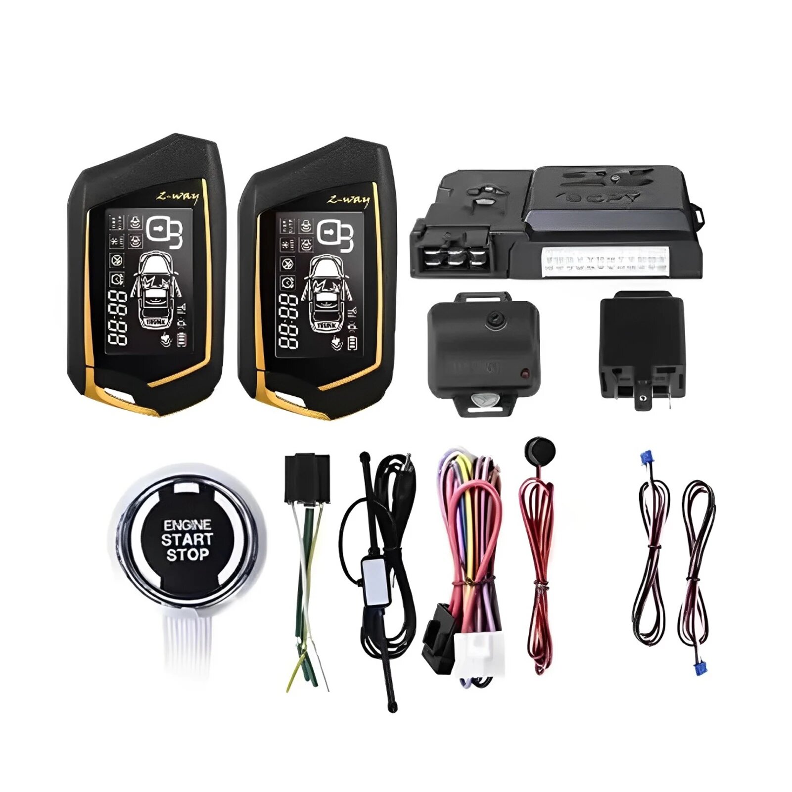 Универсальная автомобильная сигнализация, система автоматического запуска и остановки, дистанционное управление, комплект автозапуска зажигания двигателя, система без ключа, автомобильный аксессуар