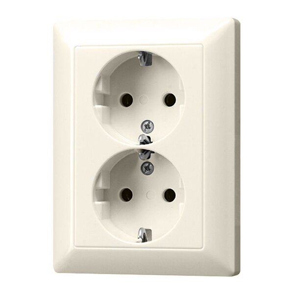 JUNG DIY EcoProfi Бежевая Розетка 2-ая с заземлением литая (моноблок), AS5020U/1