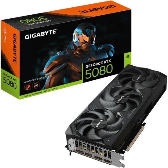 Видеокарта Gigabyte GeForce RTX 5080 WINDFORCE OC SFF 16G