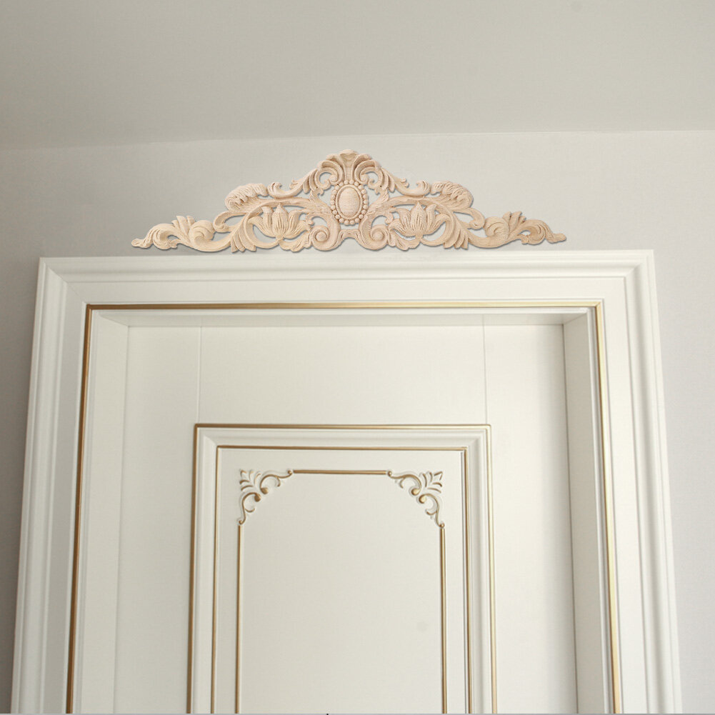 50x12 см европейский стиль резьба по дереву аппликация DIY украшение для домашней мебели двор