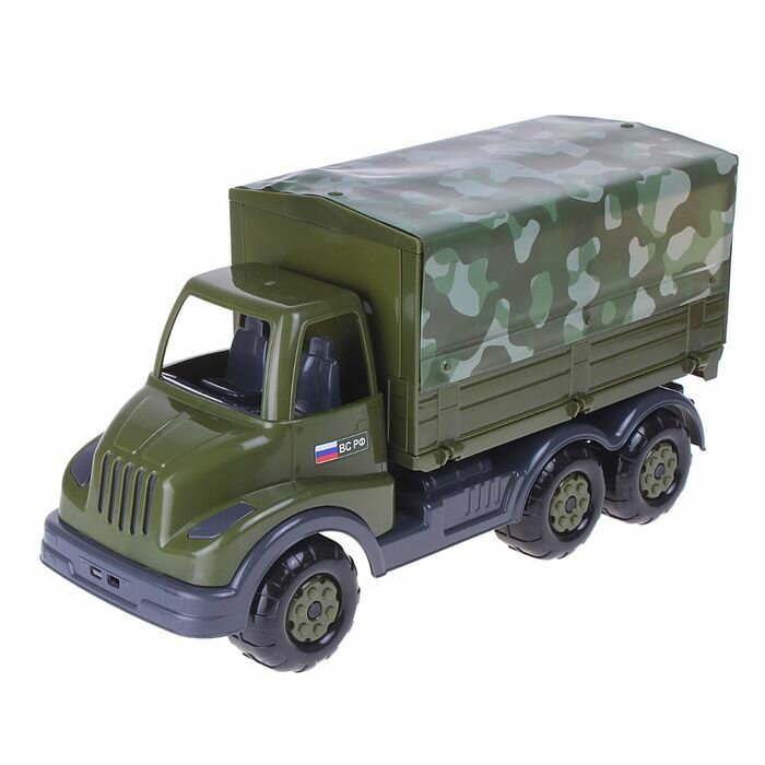 Автомобиль Полесье "Муромец" бортовой, тентовый, военный, Wader (48776)