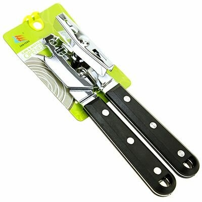 Консервовскрыватель КНР "Бабочка", Стандарт, нержавеющая сталь, 20,5х4,5х5,5 см, бакелитовые ручки, на картоне