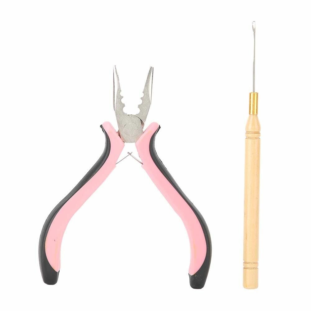 Набор из щипцов для наращивания волос с крючками и 3 отверстиями, инструменты для наращивания волос из нержавеющей стали
