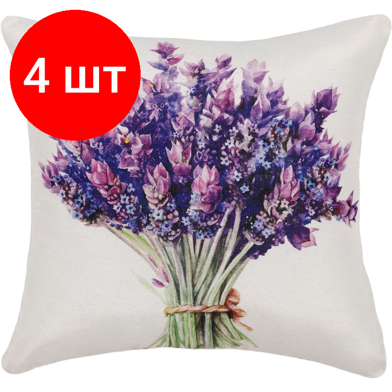 Комплект 4 штук, Подушка декоративная 40х40см (хлопок 60%, ПЭ 40%/новолон ПЭ), ПД40-011
