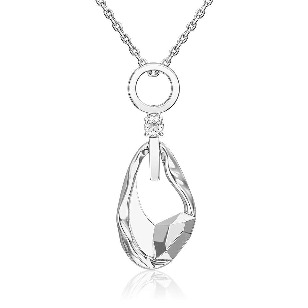 Подвеска, белое золото, 585 проба, топаз