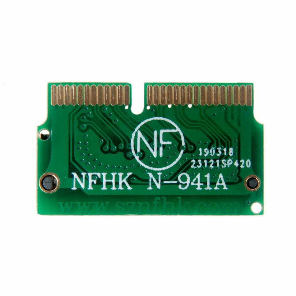 Адаптер-переходник SSD M.2 NVMe (NGFF) короткий для MacBook Imac Mid 2013 Early 2014 Early 2015 Mid 2017 A1465 A1466 A1502 A1398 A1418 A1419 / NFHK N-941A