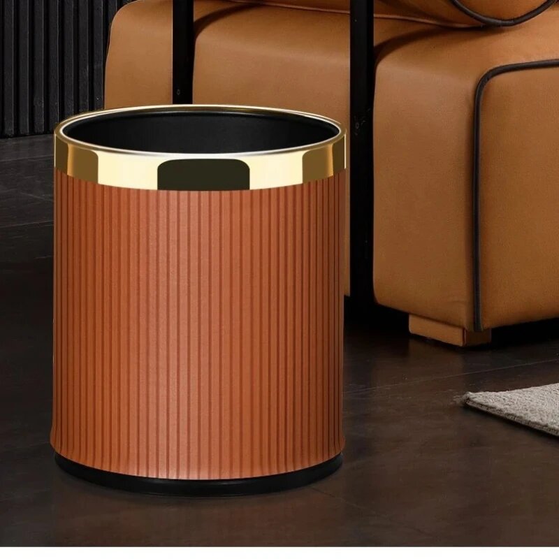 Золотая мусорная корзина из нержавеющей стали, orange 10L