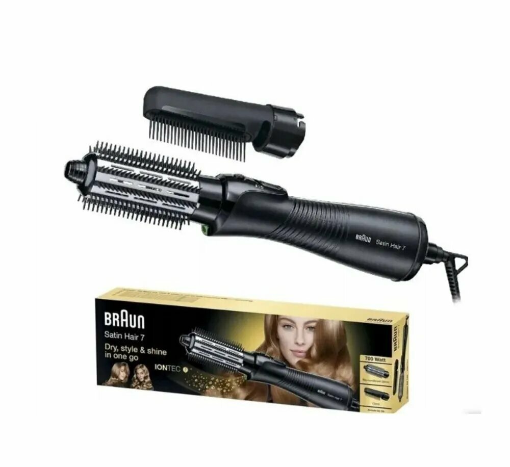 Braun Фен-щетка для волос Satin Hair 7-AS720, скоростей 2, кол-во насадок 2