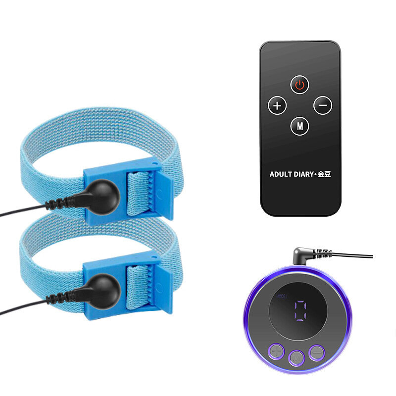 [Серия электрошокеров с дистанционным управлением] Электрошок синее кольцо мужской мастурбатор оргазм замок сперма кольцо SM реквизит секс-игрушки