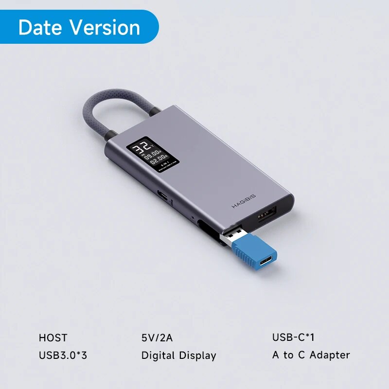 Hagibis USB C концентратор с ЖК-дисплеем