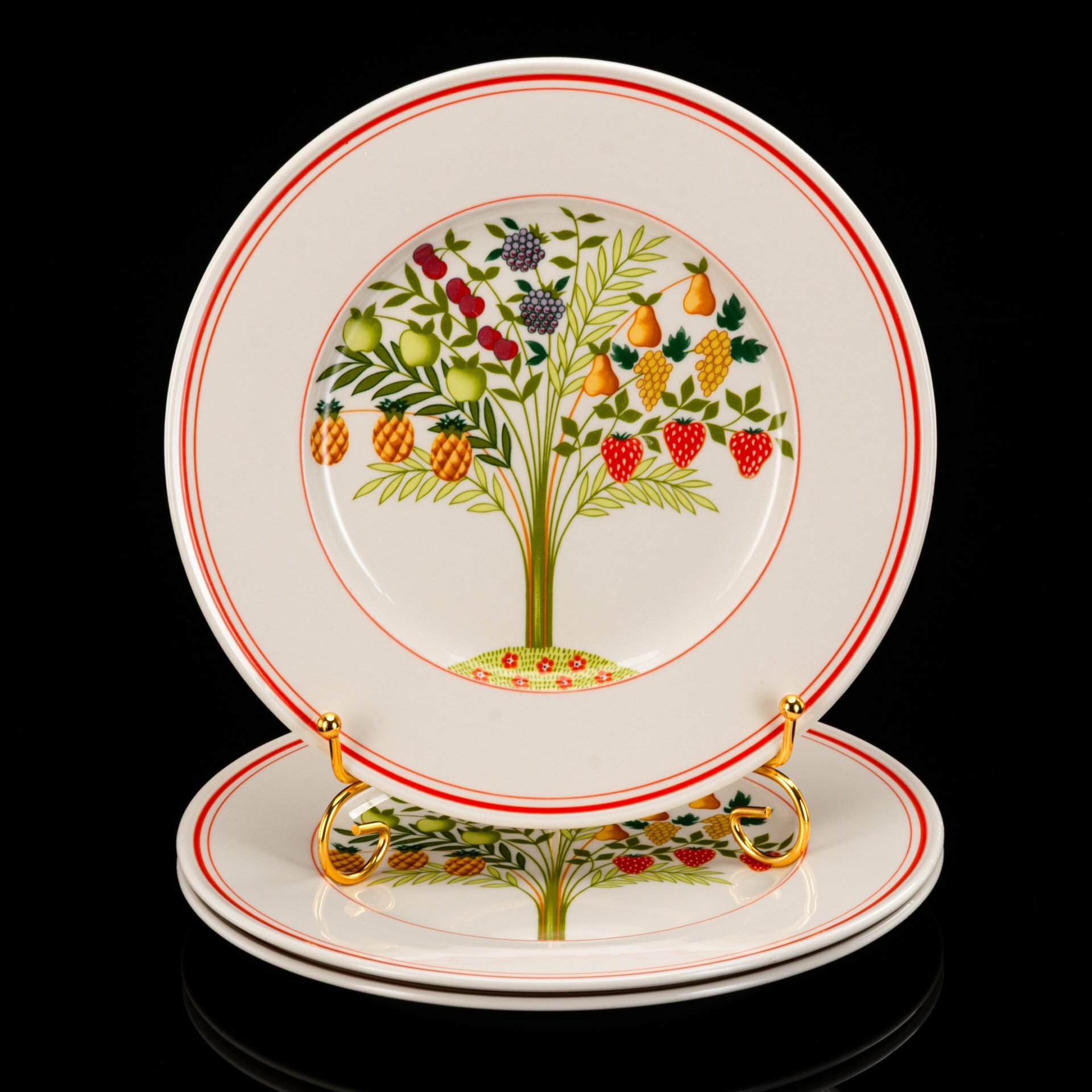 Набор обеденных плоских тарелок на 3 персоны, коллекция Bon Appetit, фарфор, vitro