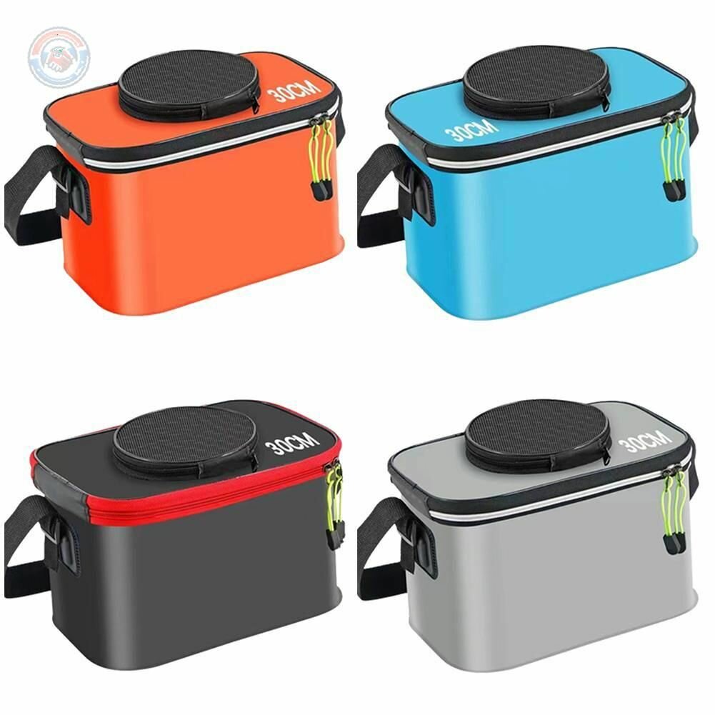 Складное мягкое ведро для прикормки с крышкой, компактное рыболовное ведро из ПВХ для карповой рыбалки, удобное транспортное решение для рыбака