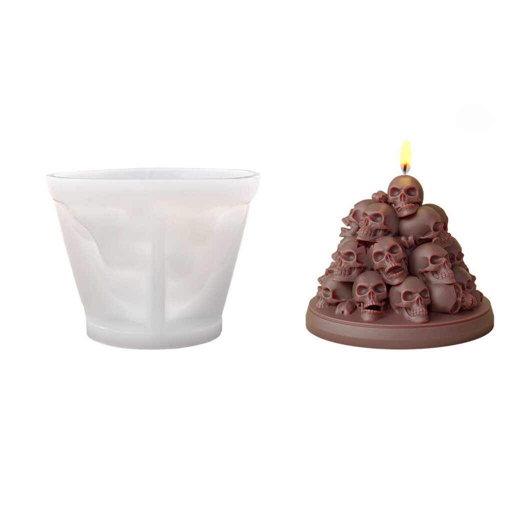 Форма для Лепнины с Кучей Черепов на Хэллоуин-7Л