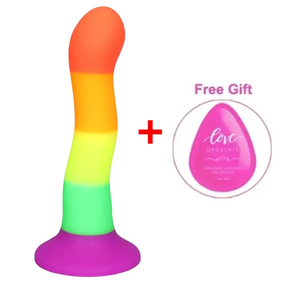 7-дюймовый яркий силиконовый фаллоимитатор радужного цвета, реалистичный Гладкий искусственный пенис, ручной вагинальный вибратор, инструмент, секс-игрушка