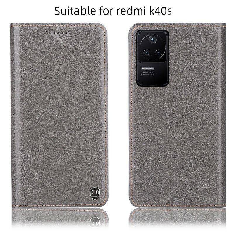 Чехол-крышка для Redmi K40S с гладкой текстурой в льняном сером цвете для защиты телефона