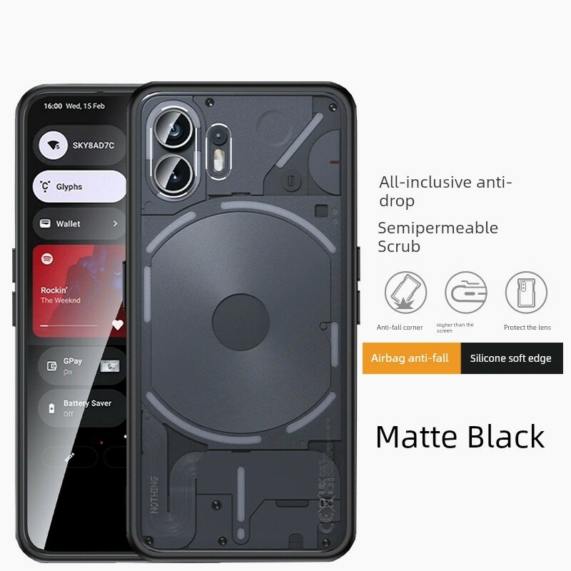 Nothing Phone 3a Pro Ультра-тонкий магнитный чехол матовый черный, защита от отпечатков