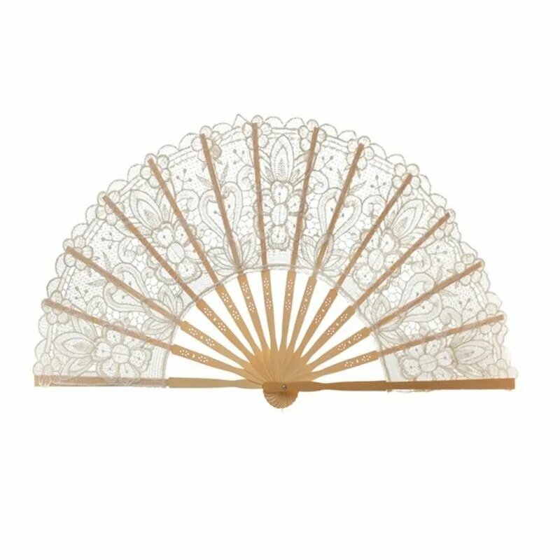 Вышитое кружевное веер для свадьбы, Белое молоко