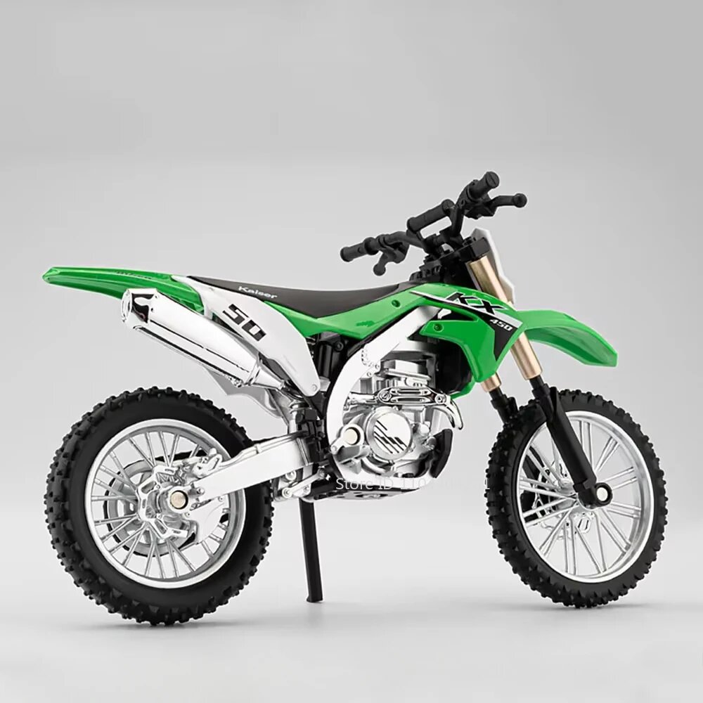 Масштабная модель мотоцикла Makeda Kawasaki KX450 и ZX-6R 1:12 KX450 Green