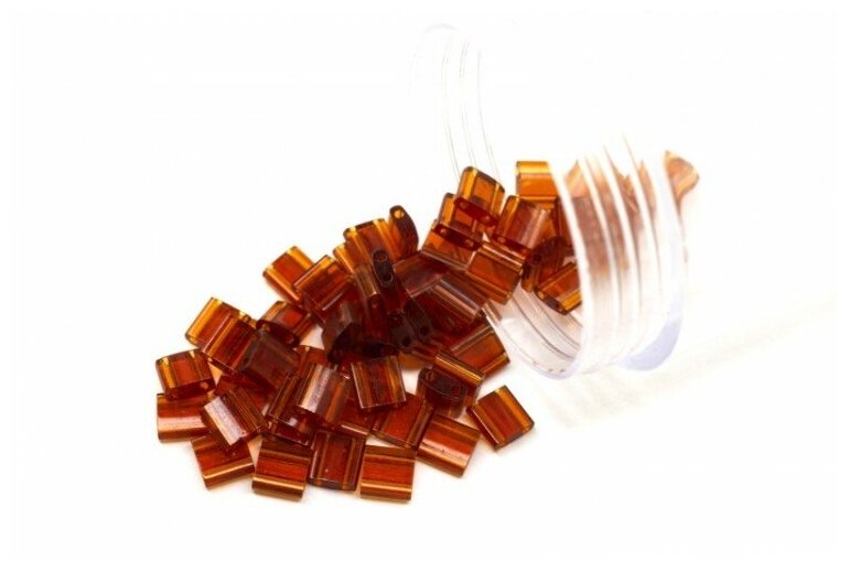 Бисер японский MIYUKI TILA #0134 темный топаз, прозрачный, 5 грамм