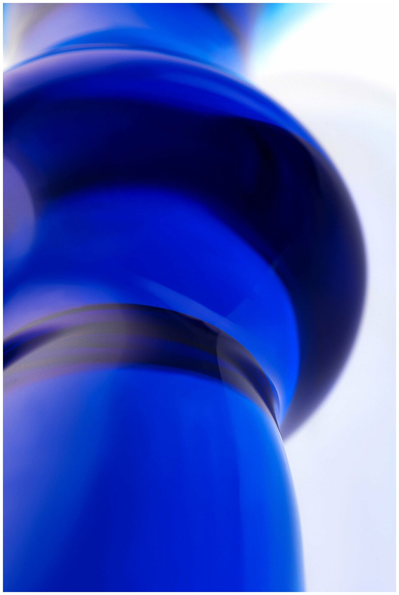 Голубая стеклянная анальная втулка