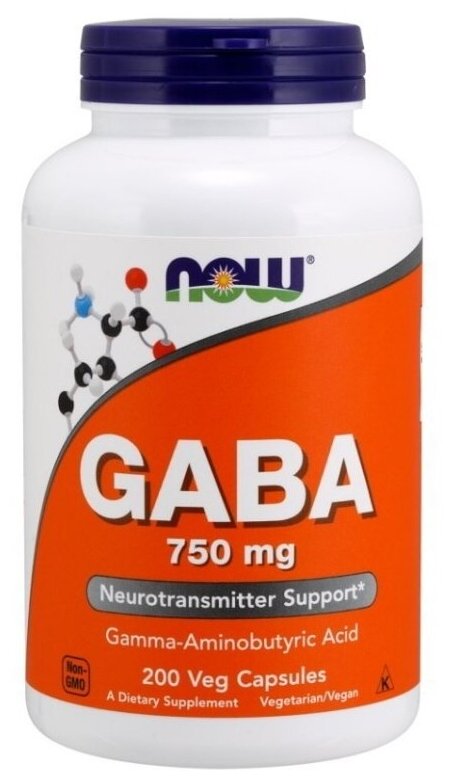 NOW GABA 750 мг, 200 капс.