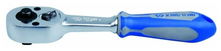 KING TONY Трещотка 1/4", 134 мм, 24 зубца, флажковая с кнопкой, фиксатор 2771-55G