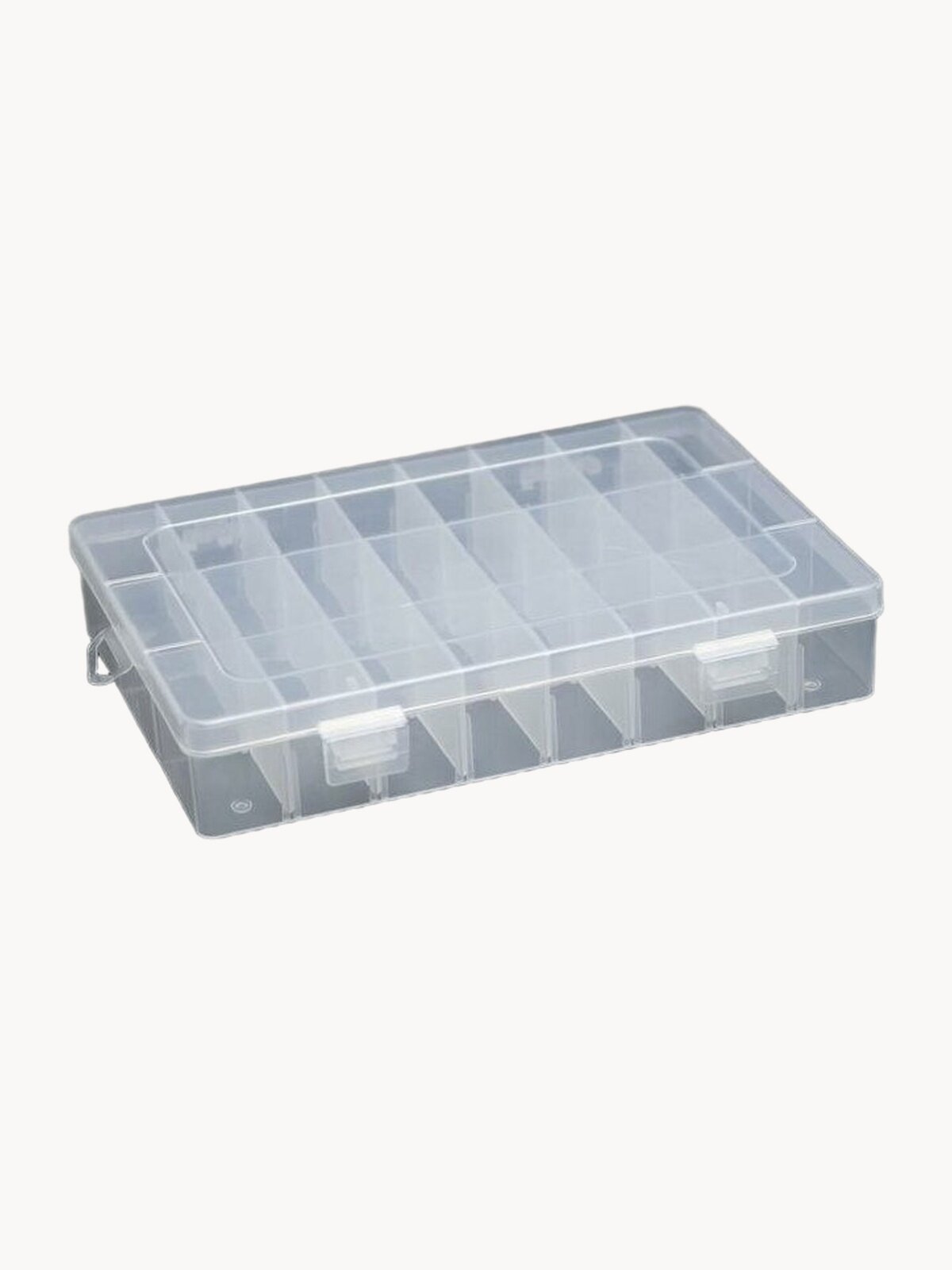 Органайзер для хранения мелочей, передвижные ячейки, 24 ячейки, 19.5×13.5×3.5 см, прозрачный