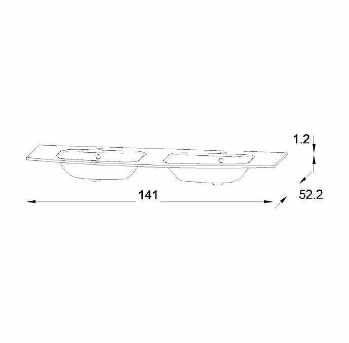 Стеклянная раковина Jacob Delafon Nona EB1887RU-DE1 140 см 2 раковины матовый белый