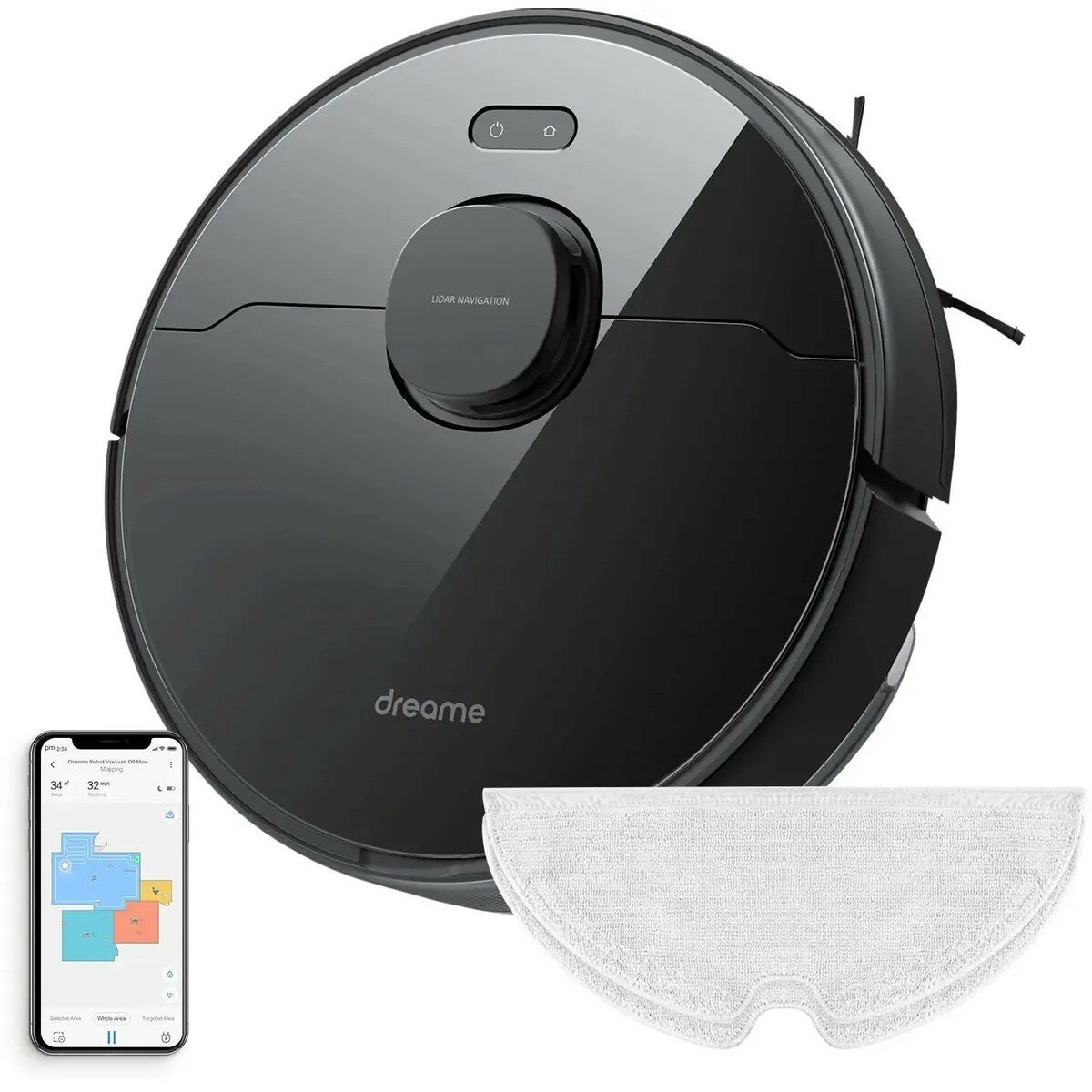 Робот-пылесос Dreame Робот-пылесос Dreame DreameBot Robot Vacuum and Mop D9 Max Black Black уц-5-6