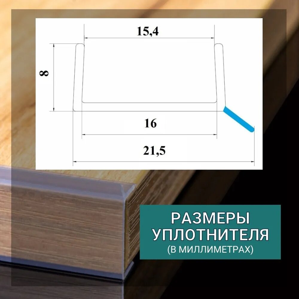 Уплотнитель для цоколя ЛДСП 16 мм, 100см*3шт — фото 1