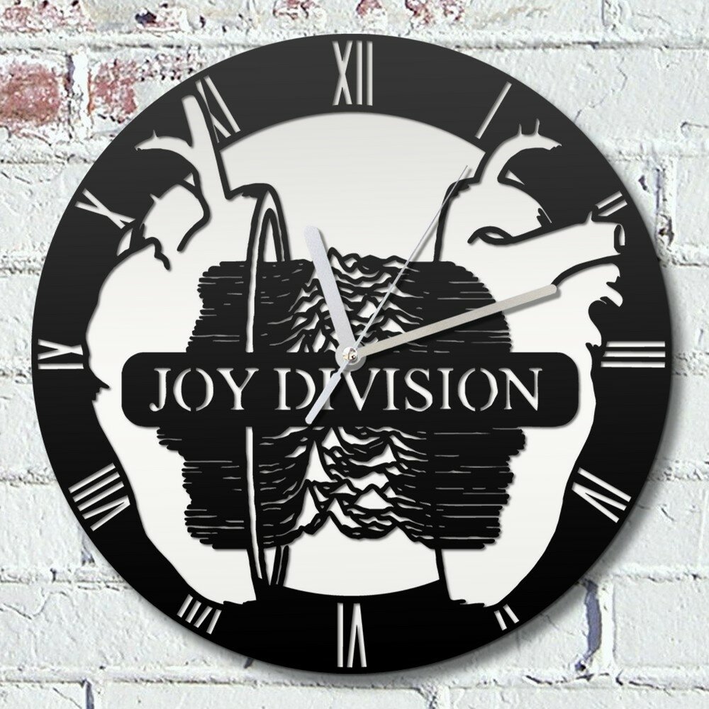 Настенные деревянные бесшумные часы музыка Joy Division (Джой Дивижн, рок, Йен Кертис) - 5302