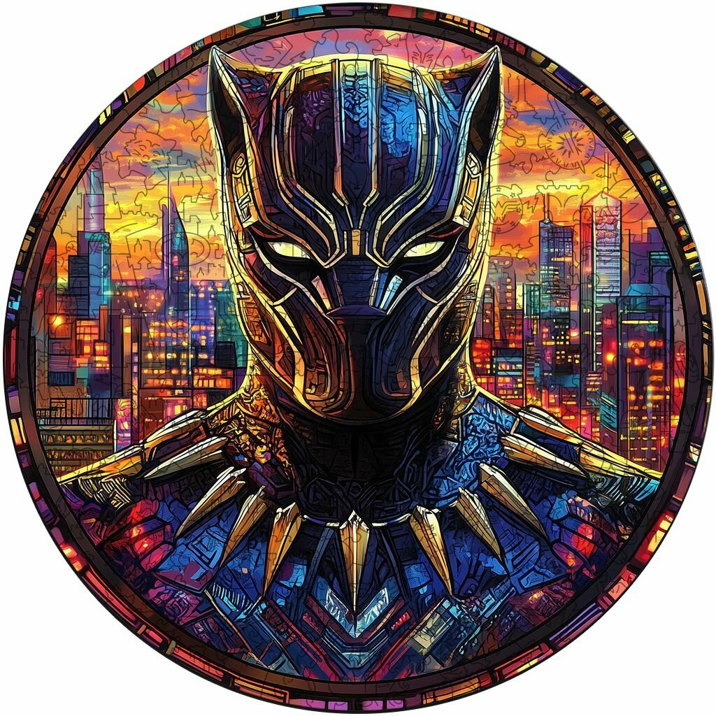 Деревянный пазл BoberBox "Мандала Чёрная Пантера", 200 деталей