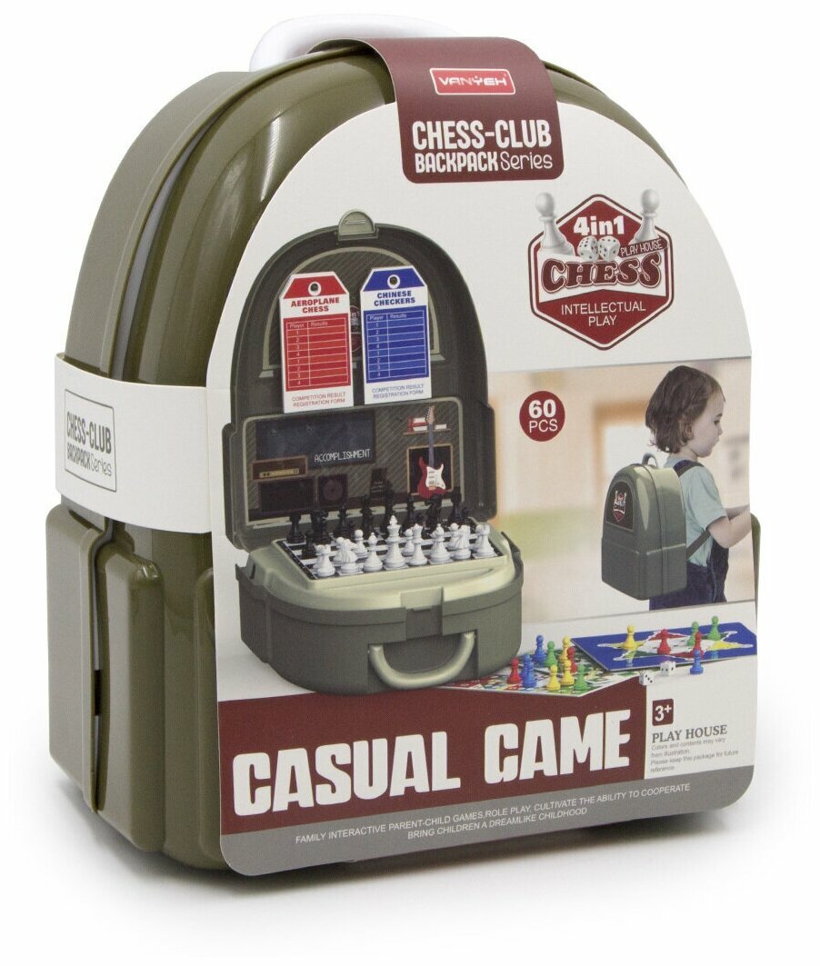 Vanyeh Набор настольных игр 4в1 в пластиковом рюкзаке 200449754