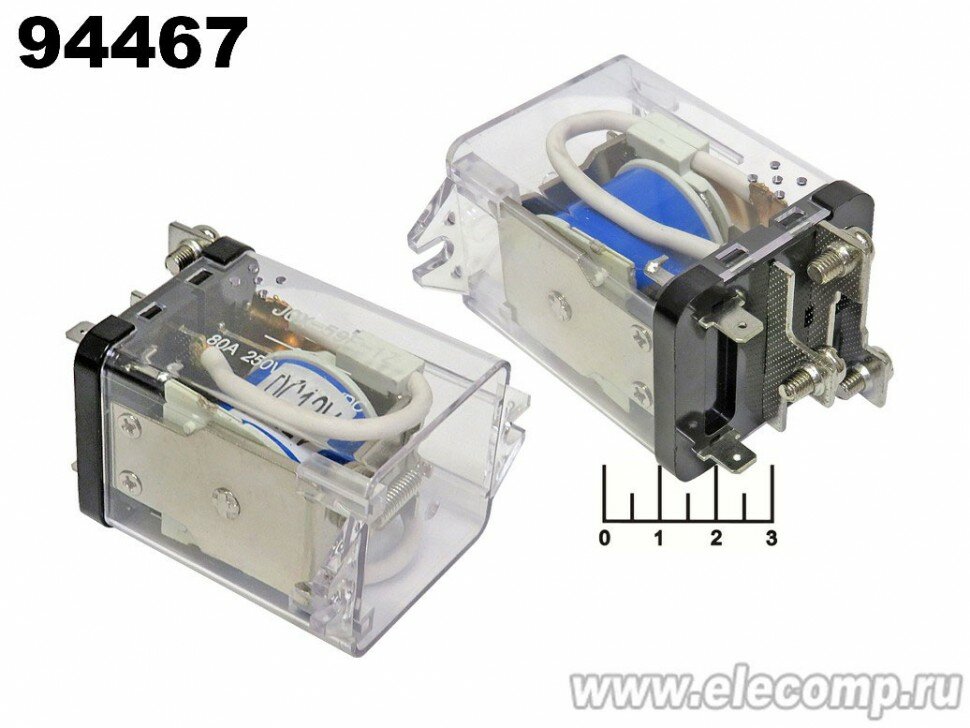 Реле =12V 80A/250V JQX-59F-1Z