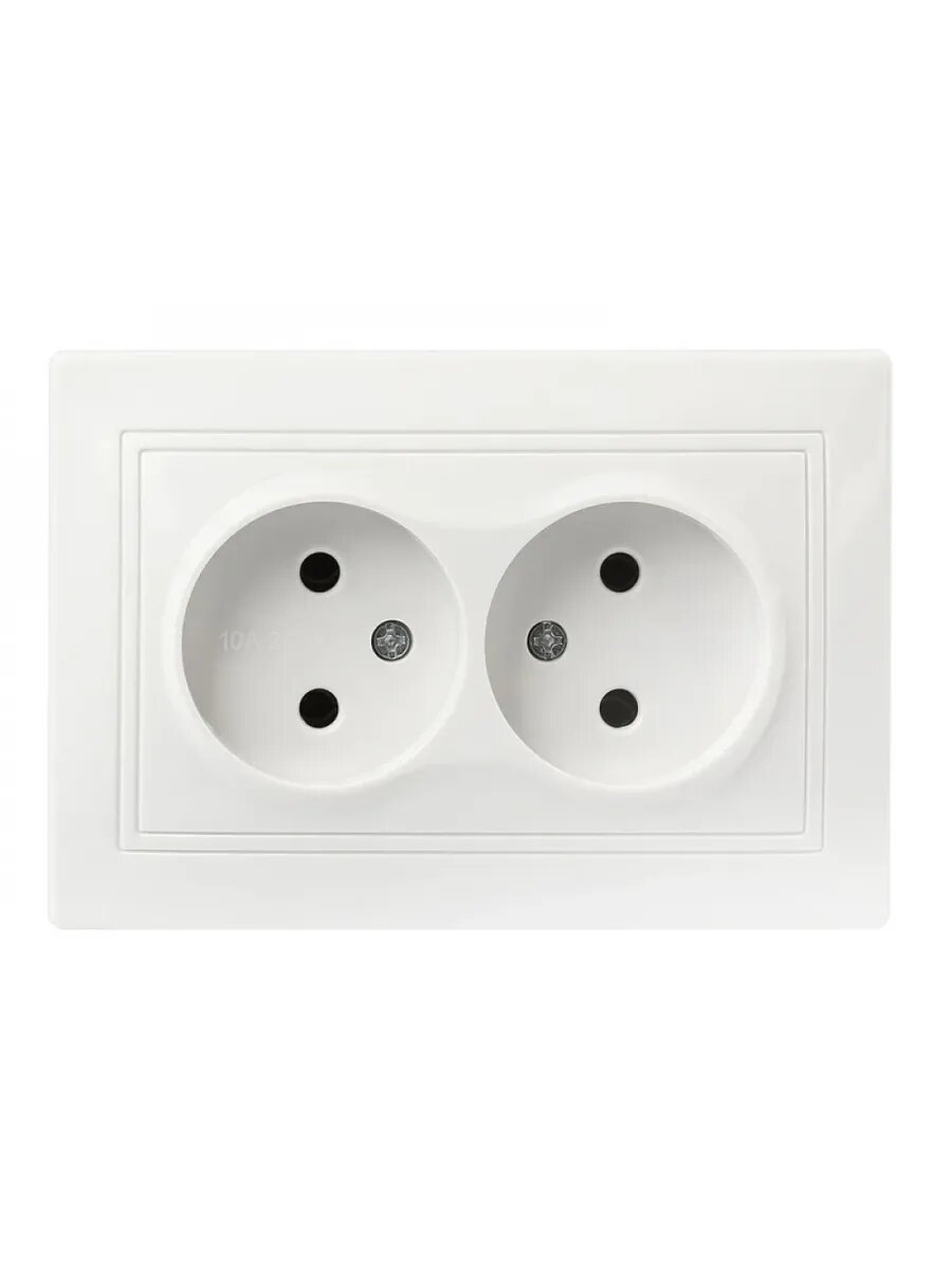 Розетка двухместная кварта, скрытый монтаж, белый | код. ERK23-K01-10-DM | IEK ( 1шт. )