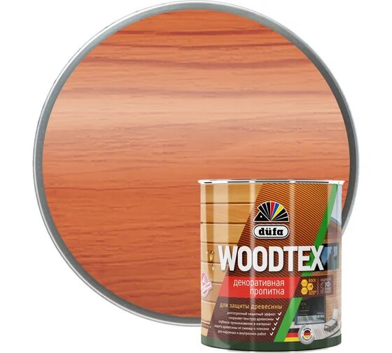 Dufa Пропитка WOOD TEX для защиты древесины; рябина 0,9л