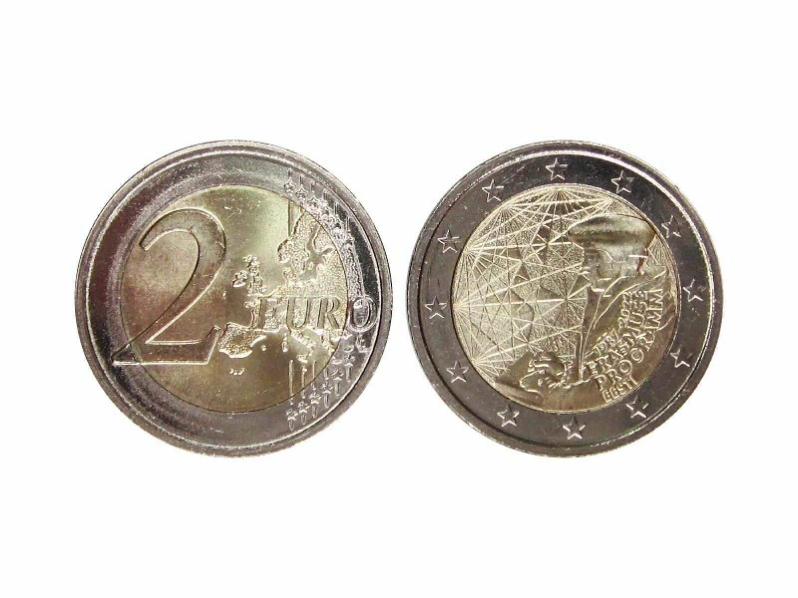2 евро Эстонии 2022 г. 35 лет программе Эразмус