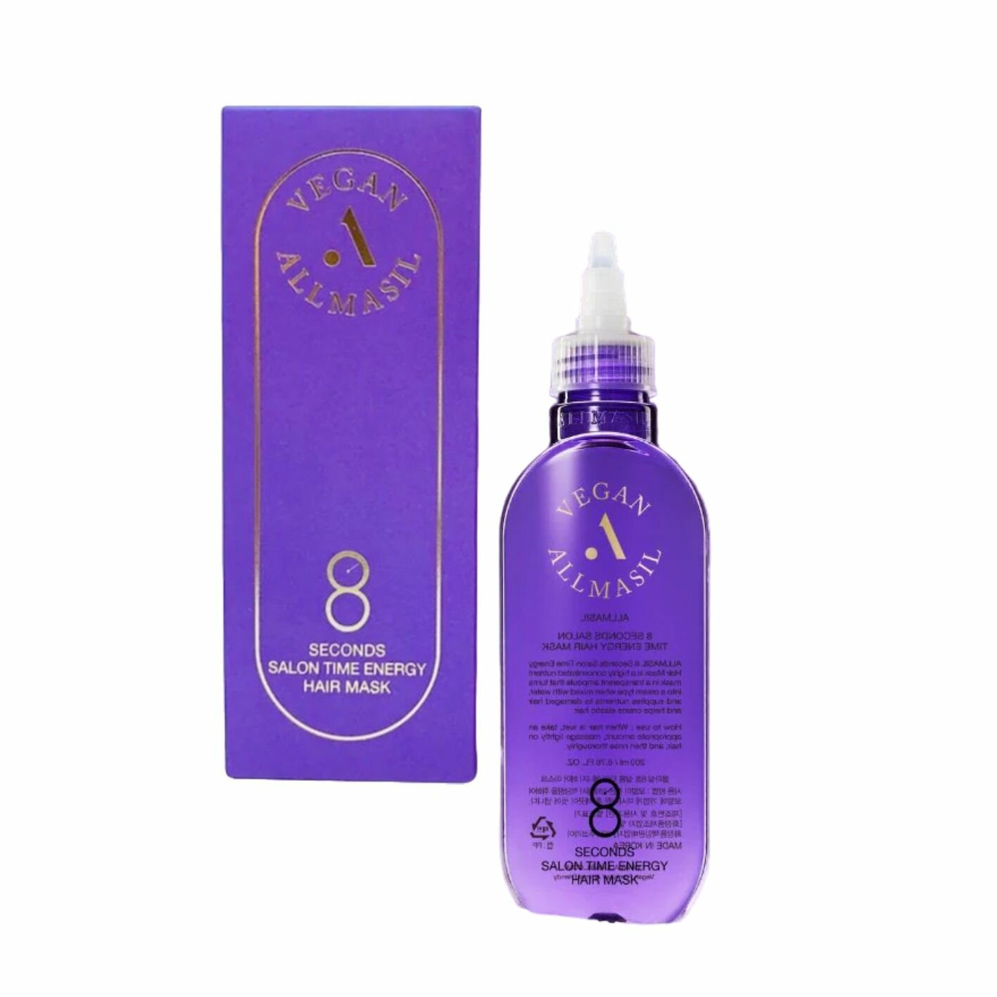 ALLMAS 8 Sec Маска для волос питательная ALLMASIL 8 Seconds Salon Time Energy Hair Mask 200ml