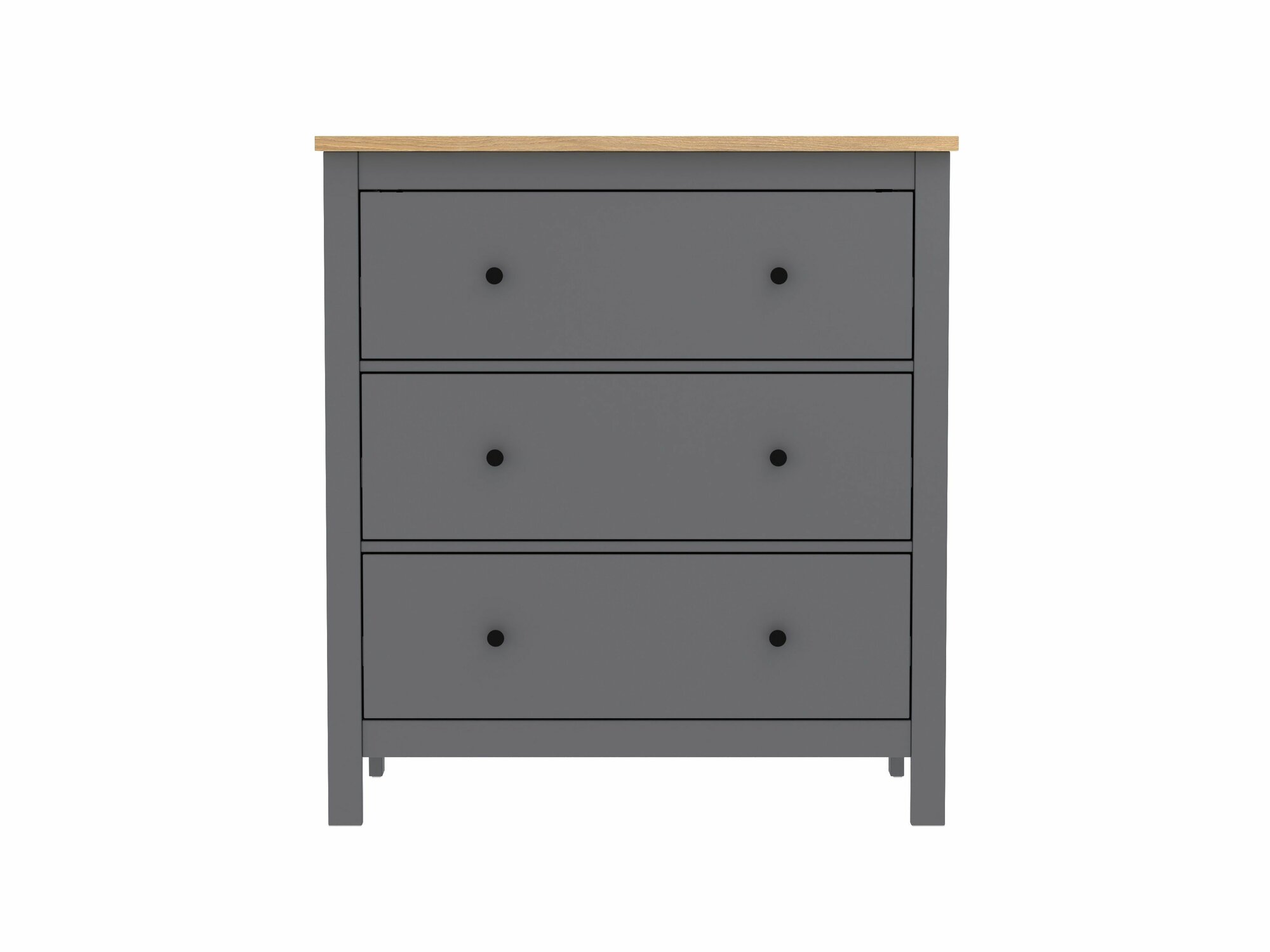 Комод "Сага" 3-х ячный, серый/ясень, 92х51х101см, нагрузка до 39кг, стиль скандинавский