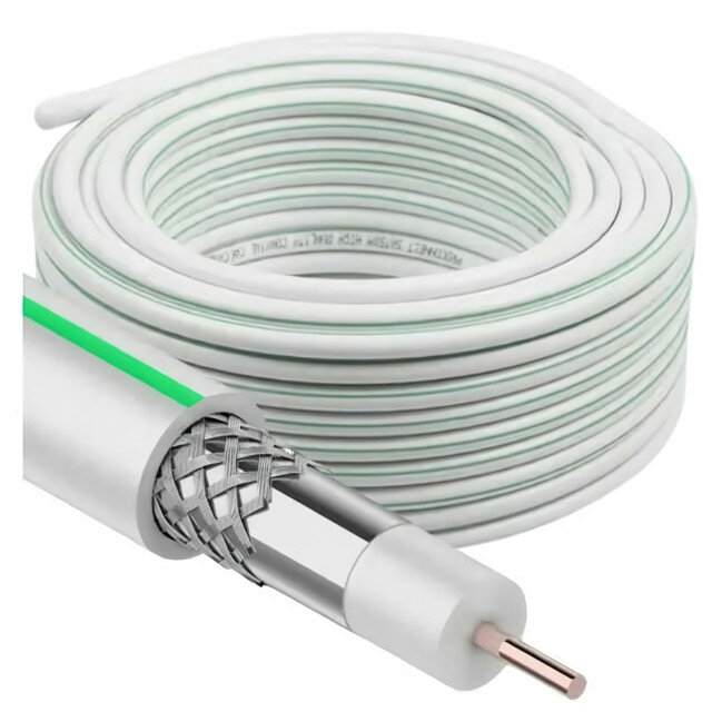 Кабель коаксиальный SAT-703 DORI 5м CCS белый