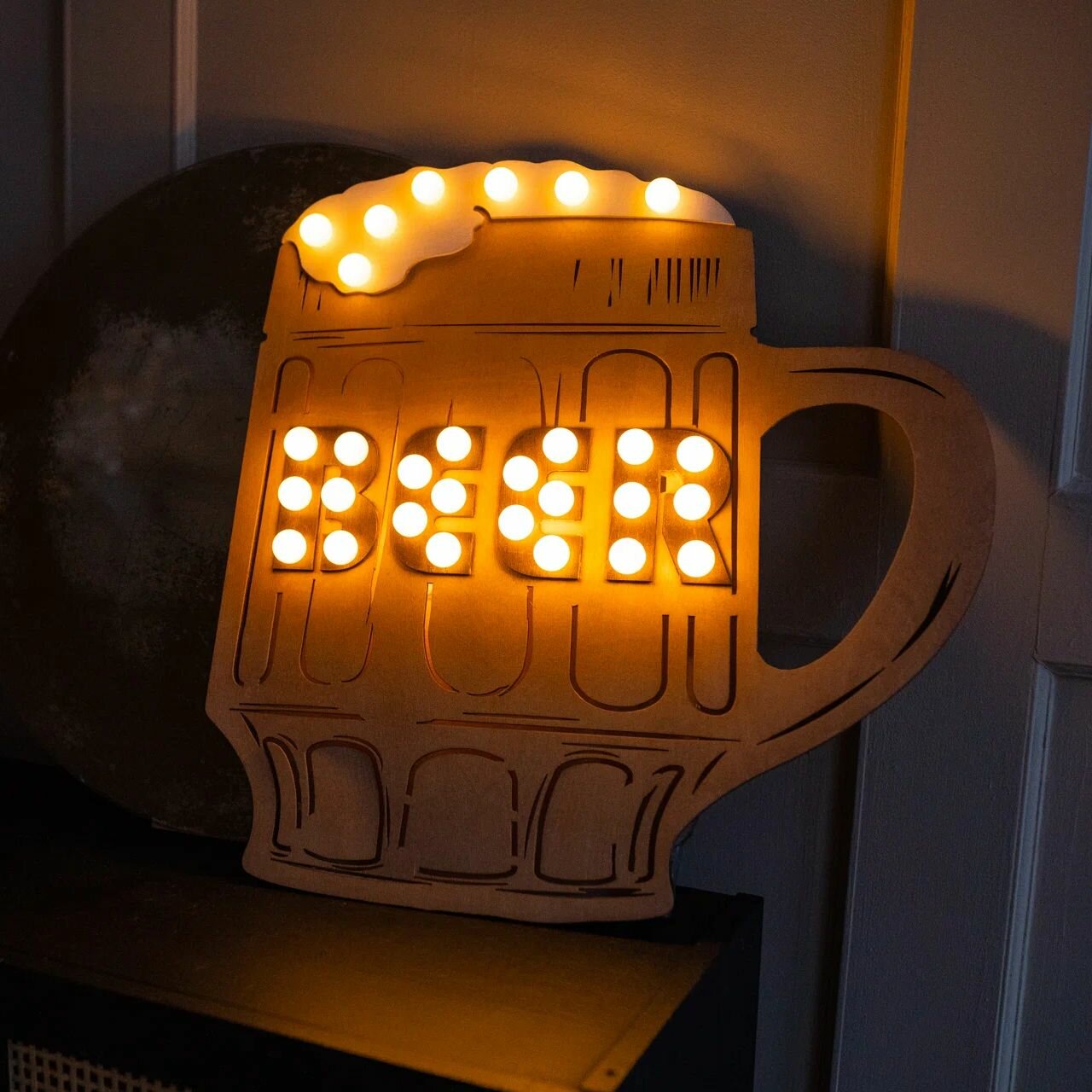 Вывеска светодиодная Beer, 50х50 см