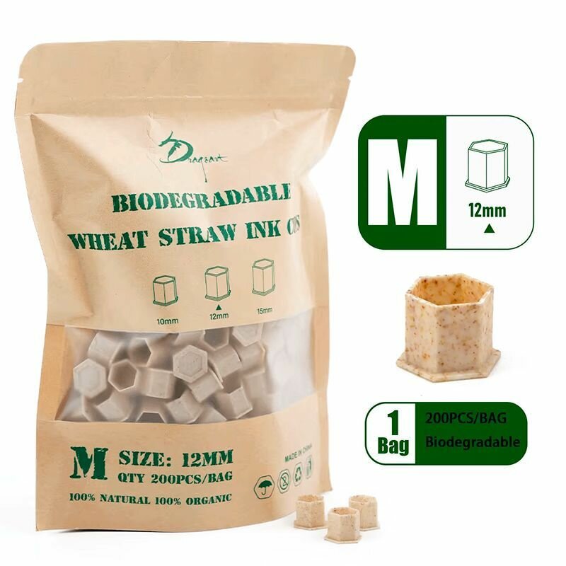 Колпачки для тату краски DragoArt Ink Caps 12мм (200 шт)