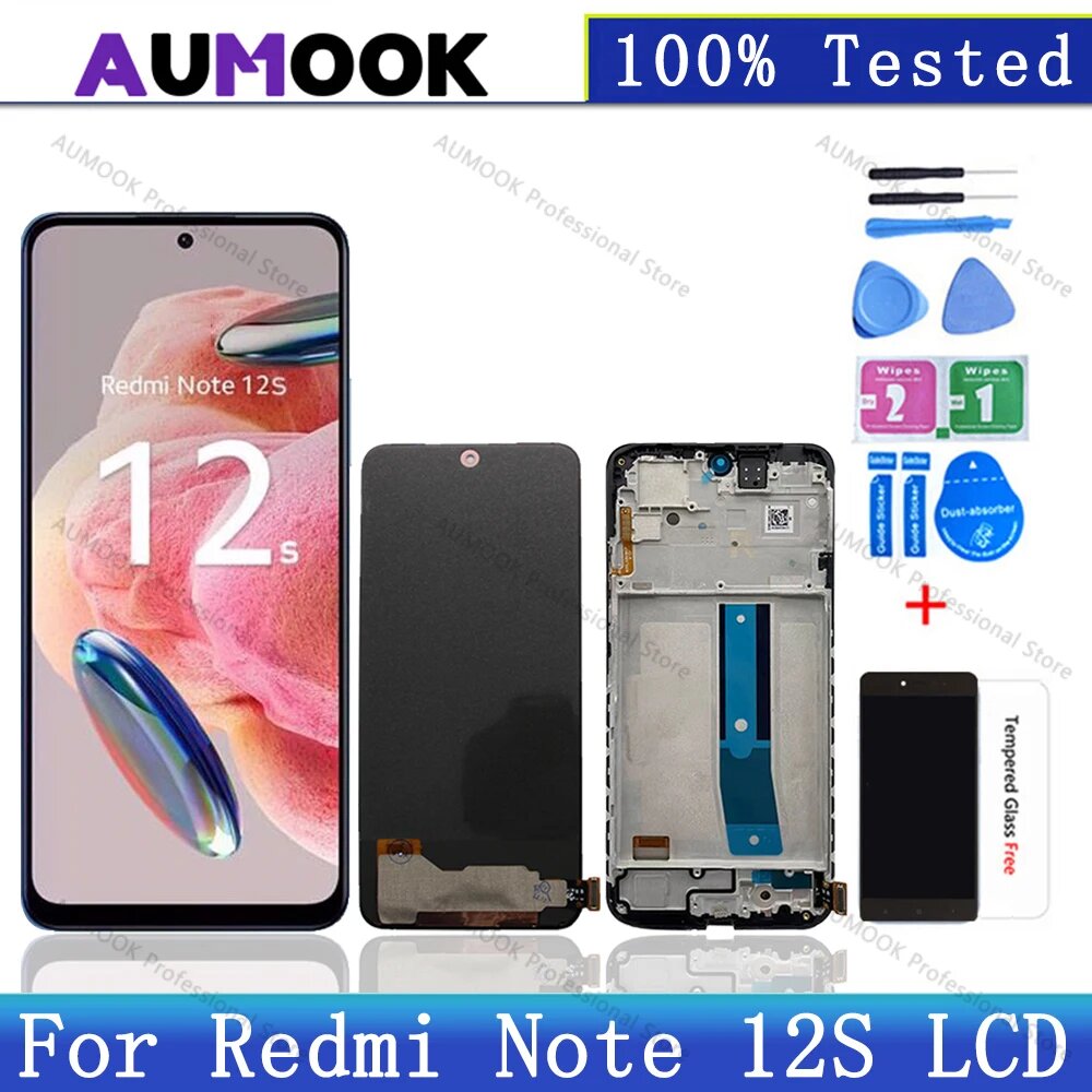 6,43 "AMOLED-дисплей для Xiaomi Redmi Note 12S, сенсорный ЖК-экран 2303CRA44A 23030RAC7Y в сборе для Redmi Note 12S, ЖК-дисплей