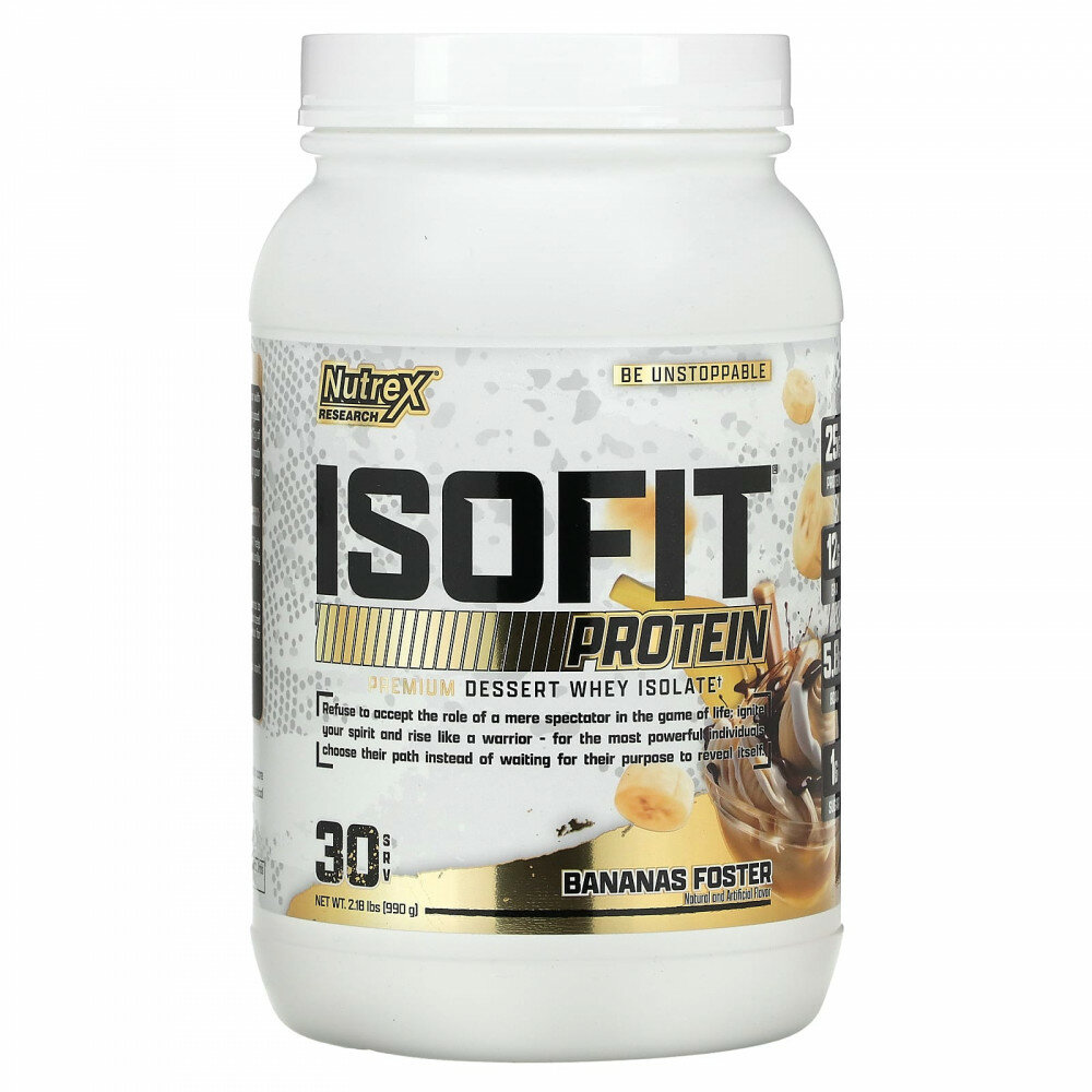 Nutrex Research, IsoFit Protein, протеин, со вкусом банана, 990 г (2,18 фунта)