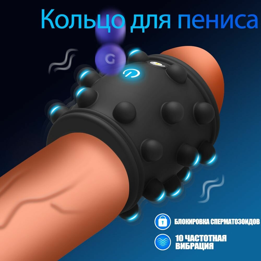 Эрекционное кольцо для мужчин с вибрацией и вибратор для пар с насадкой для члена.