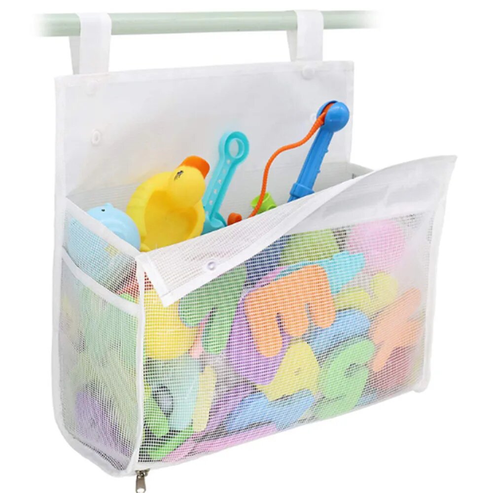 Сетчатый органайзер для ванной, для водных игрушек белый