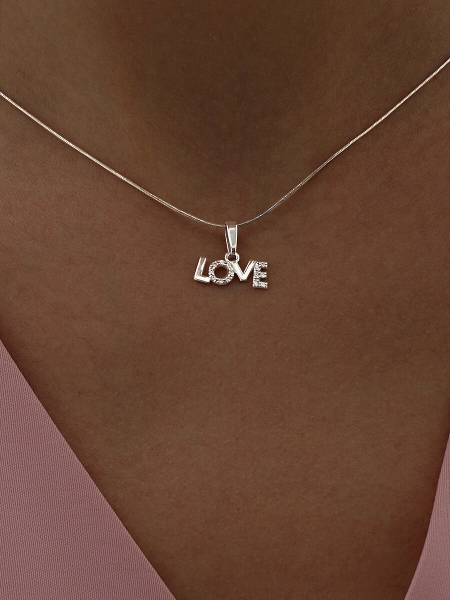 Подвеска, серебро, 925 проба, родирование, фианит