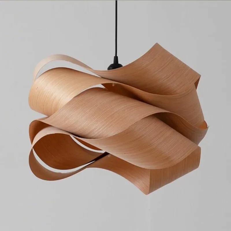 Деревянная Люстра В Простом Винтажном Стиле. Подходит Для Спальни, Столовой И Гостиной, Светодиодное Декоративное Освещение Дома.