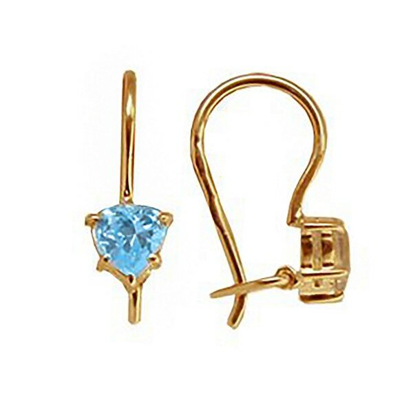 Серьги, красное золото, 585 проба, фианит